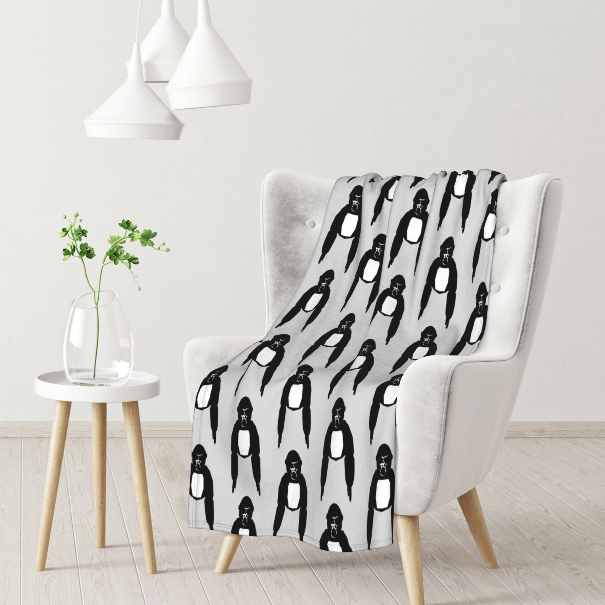 Black White Gorilla Tag Blanket for Couch Bed Throw Blanket, Aesthetic ...