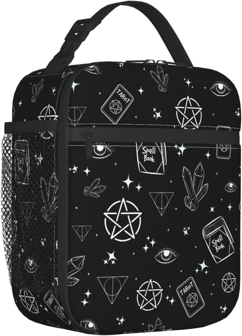 Black White Gothic Portable Lunch Bag Insulated Lunch Box Reusable ...