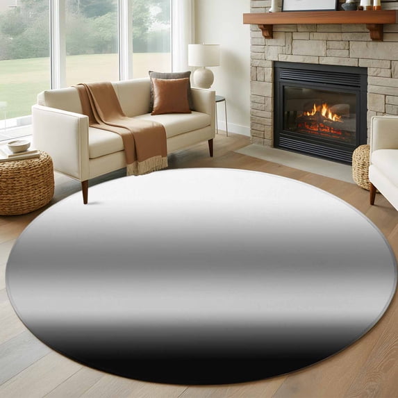 Black and White Gradient 6FT Round Area Rugs for Living Room Minimalist ...