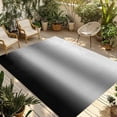 Black and White Gradient Outdoor Rug 5x7 ft Minimalist Dark Grey Ombre ...