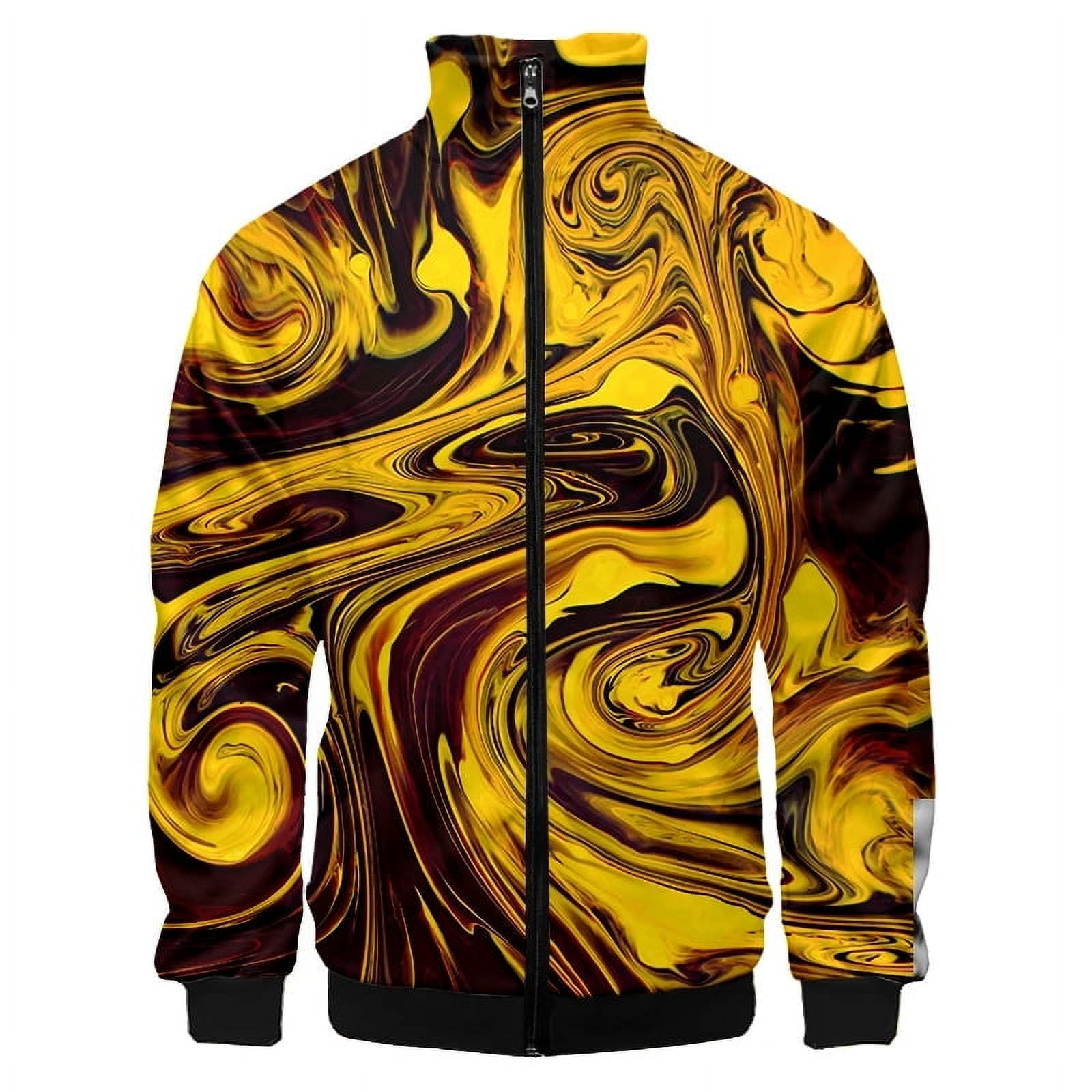 Black White Gradient Paint 3D Printed Men's Zipper Jacket Summer Casual ...