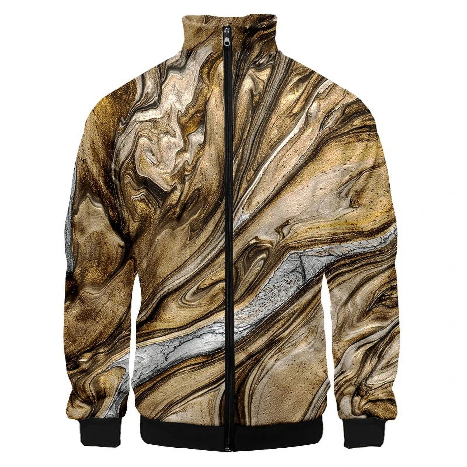 Black White Gradient Paint 3D Printed Men's Zipper Jacket Summer Casual ...