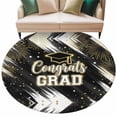 Black White Graduation Round Rug 5ft Washable Circle Kitchen Rugs Non ...