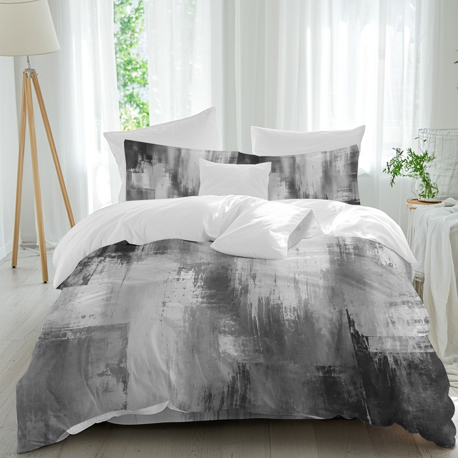 Black And White Graffiti Comforter Set California King Size Abstract