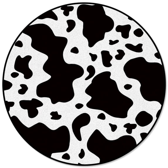 Black White Graffiti Cow Spot Pattern Rugs and Carpets for Home Living ...