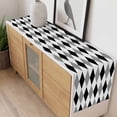Black White Gray Diamond Table Runner 70 Inches Long,Kitchen Dining ...
