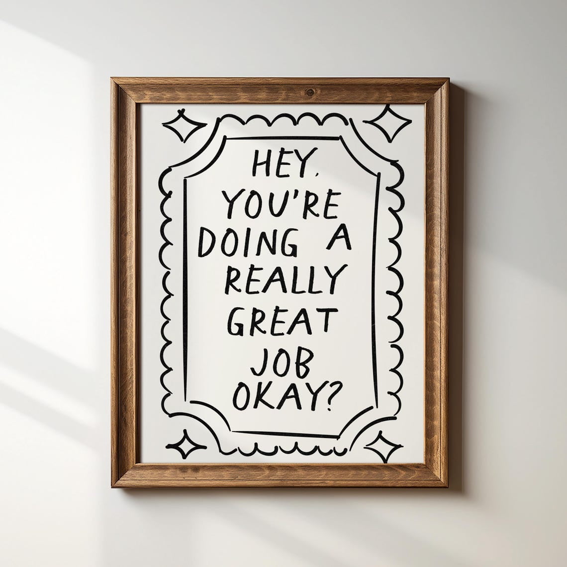 Black White You'Re Doing Great Print, Trendy Decor, Encouraging Words ...