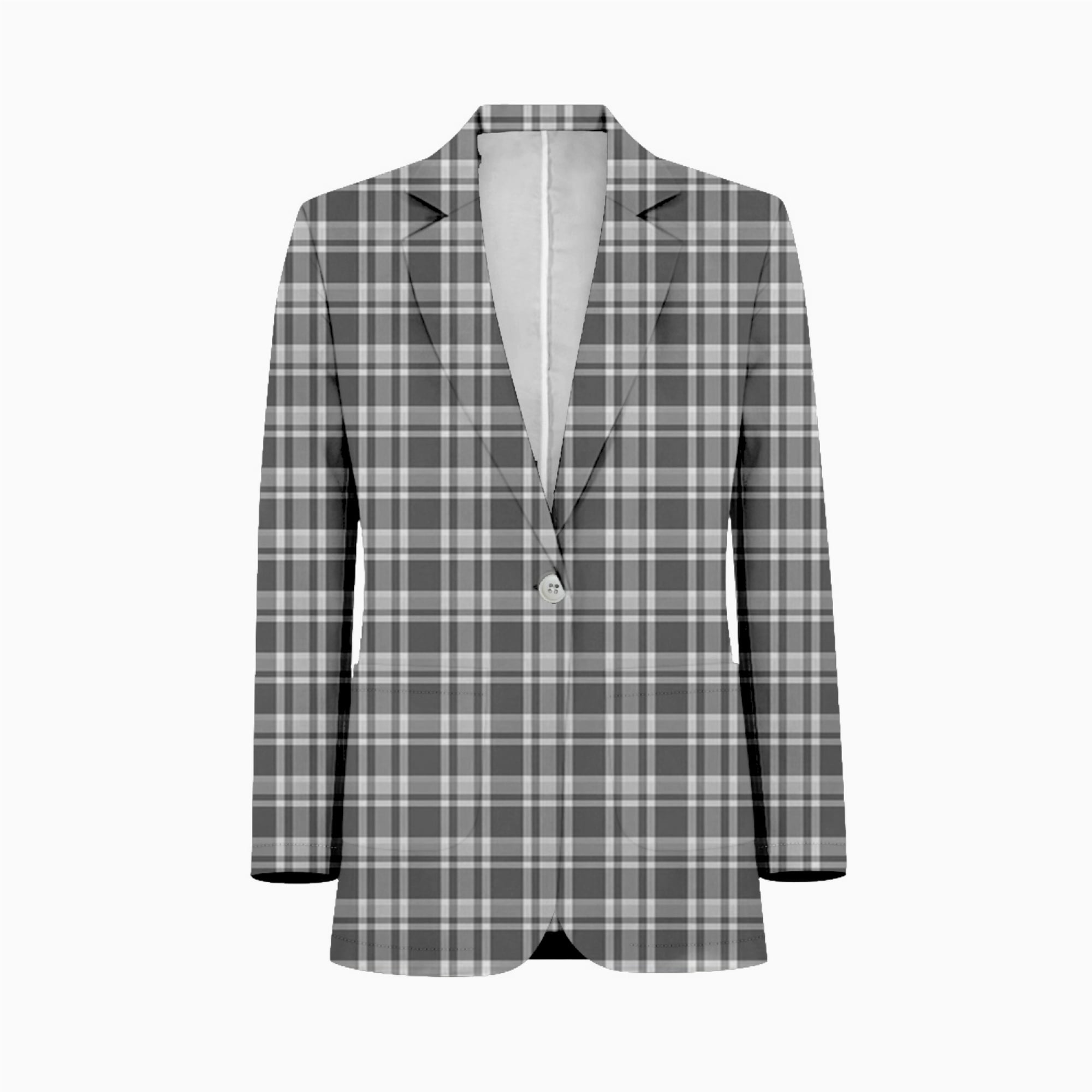 Black White Grey Simple Scott Plaid Tartan Buffalo Check Mens Suits ...