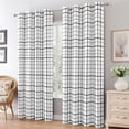 Black White Grid Curtains for Living Room, Thermal Insulated Modern ...