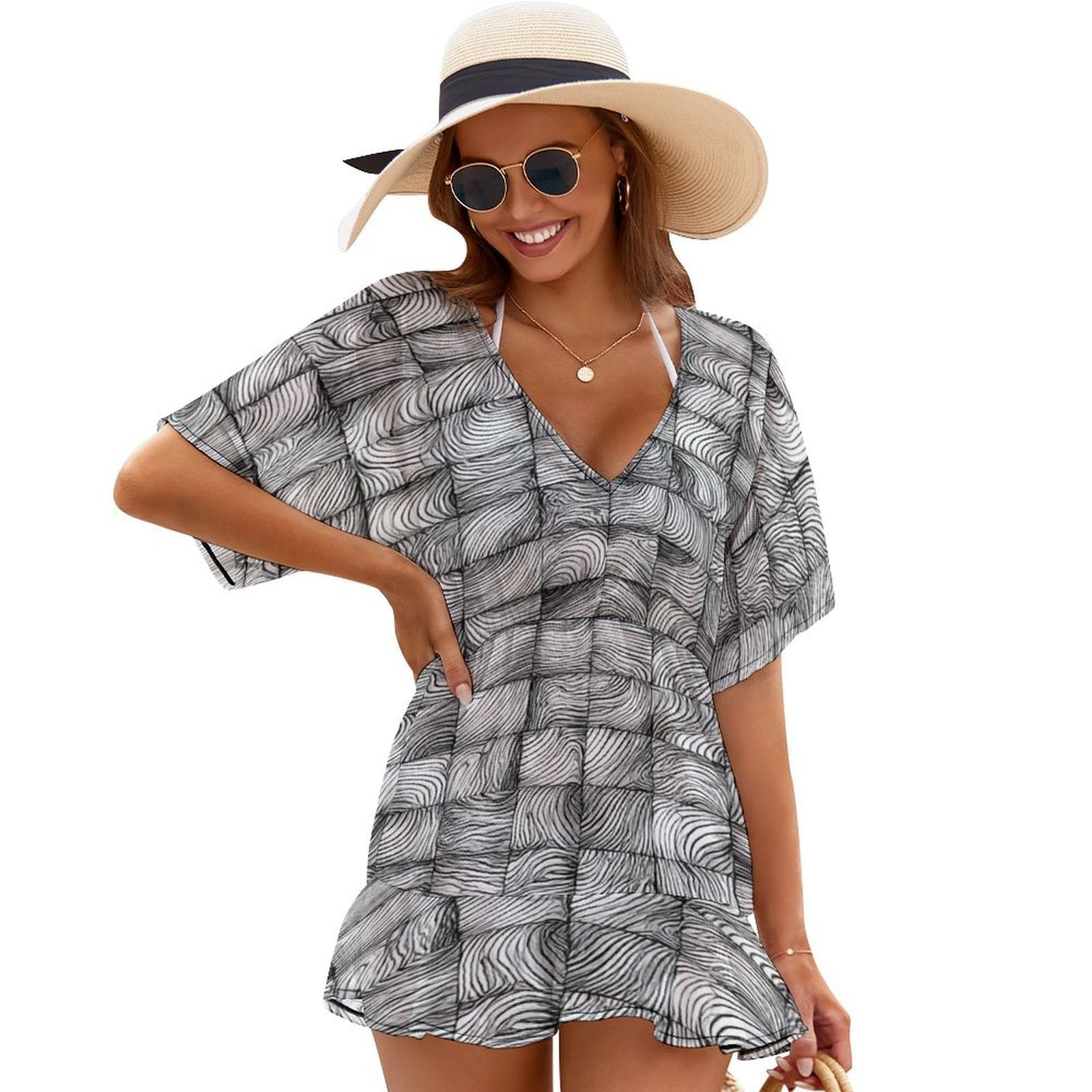 Black White Grid Pattern Art Women's Luxury Party Dress Evening Dresses ...