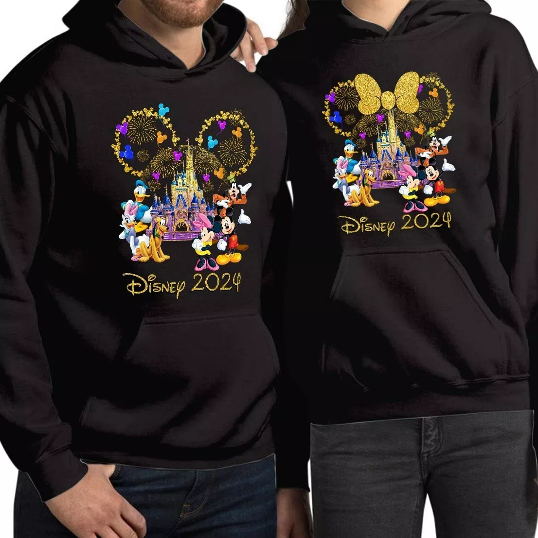 Black, White, HOODIE Disney Family Holiday Tour Trip Top Couple ...