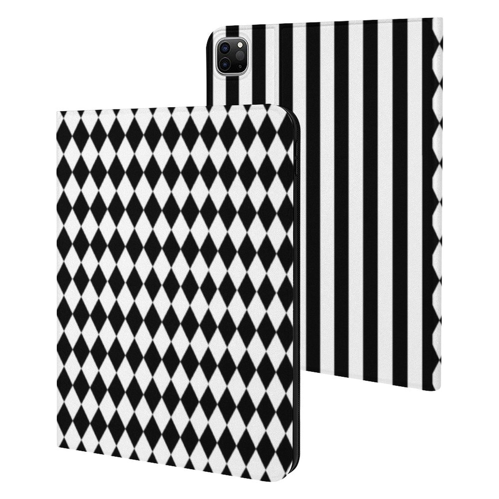 Black And White Harlequin Diamonds And Stripes Cover for iPad Air(9.7 ...