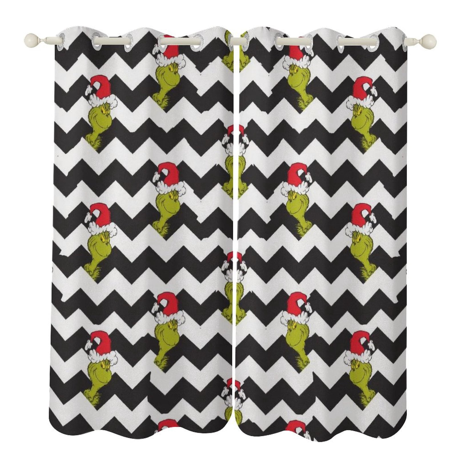 Black & White Holiday Grinch Kids Curtains 52 X 84 Inch,Cartoon ...