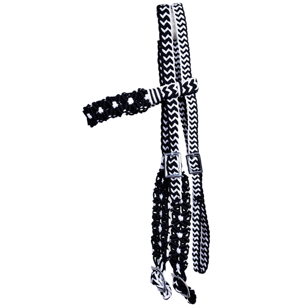 Black / White Horse Bridle Headstall Braided Paracord Hilason - Walmart.com