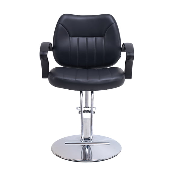 Black and White Hydraulic Barber Styling Chair, Heavy-Duty Salon Chair ...
