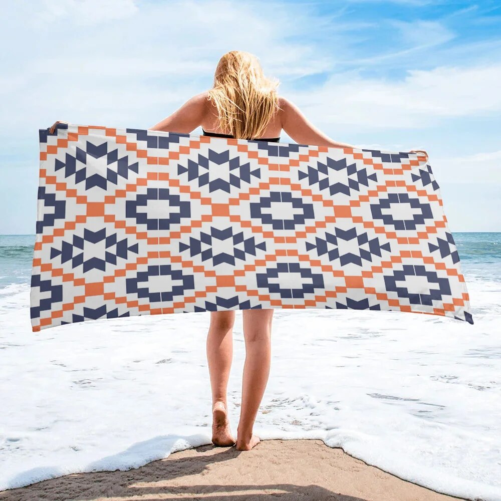 Black White Irregular Geometry Beach Towel Household Item Bathroom ...