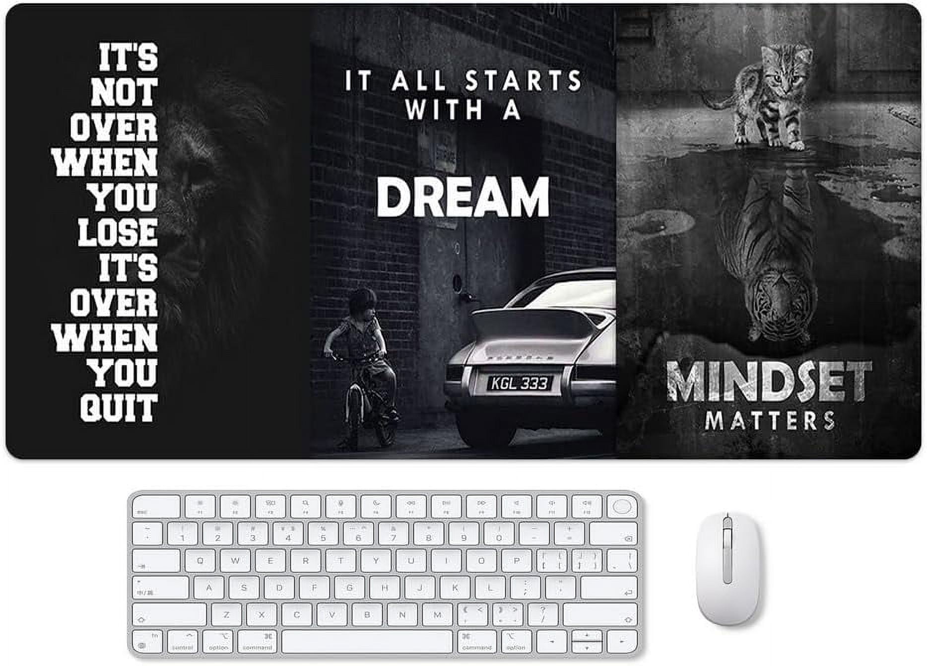 Black and White Keyboard Mat Mindset Matters Inspirational Mousepad ...