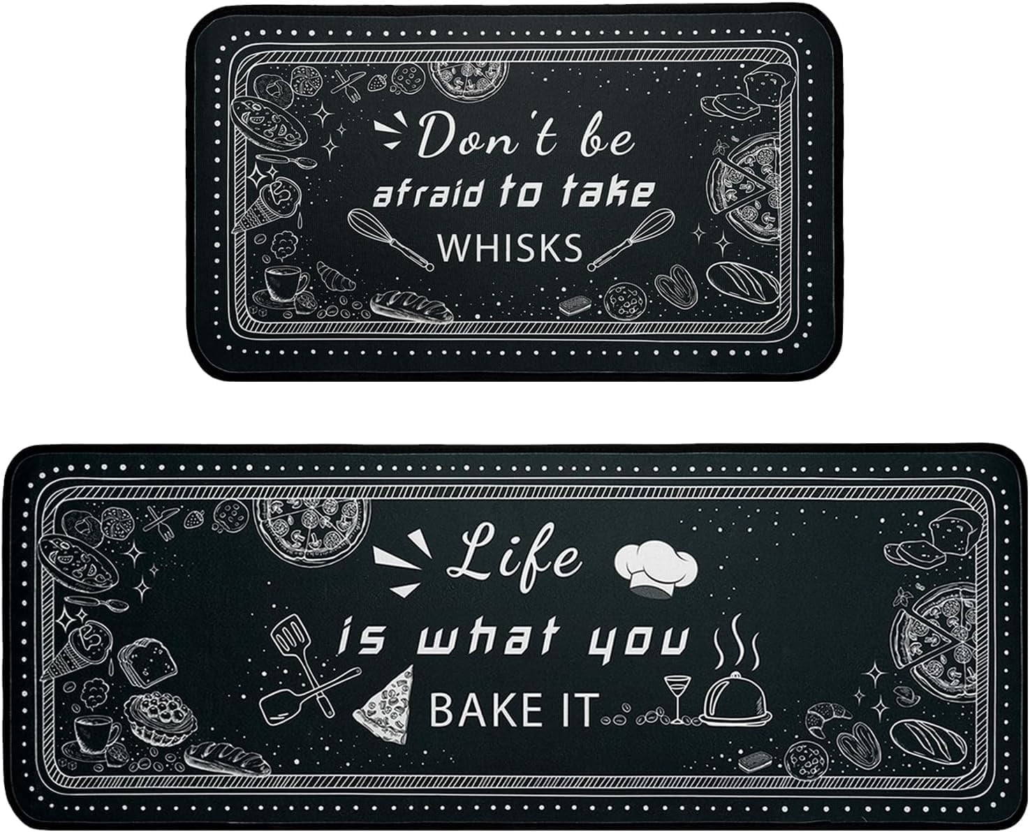Black and White Kitchen Rugs, Farmhouse Kitchen Rugs, Fun Kitchen Rug ...