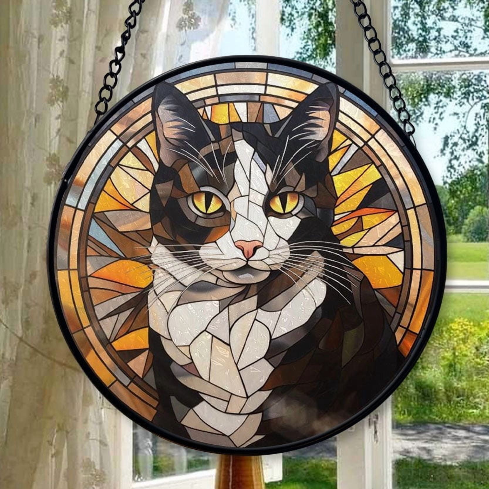 Black & White Kitty: Stained Glass-Style Christmas Ornament - Made With ...