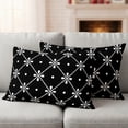 Black and White Lattice Flower Waterproof Throw Pillow Covers Set of 2 ...