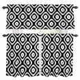 Black White Lattice Kitchen Curtains Set for Windows, Geometric Modern ...