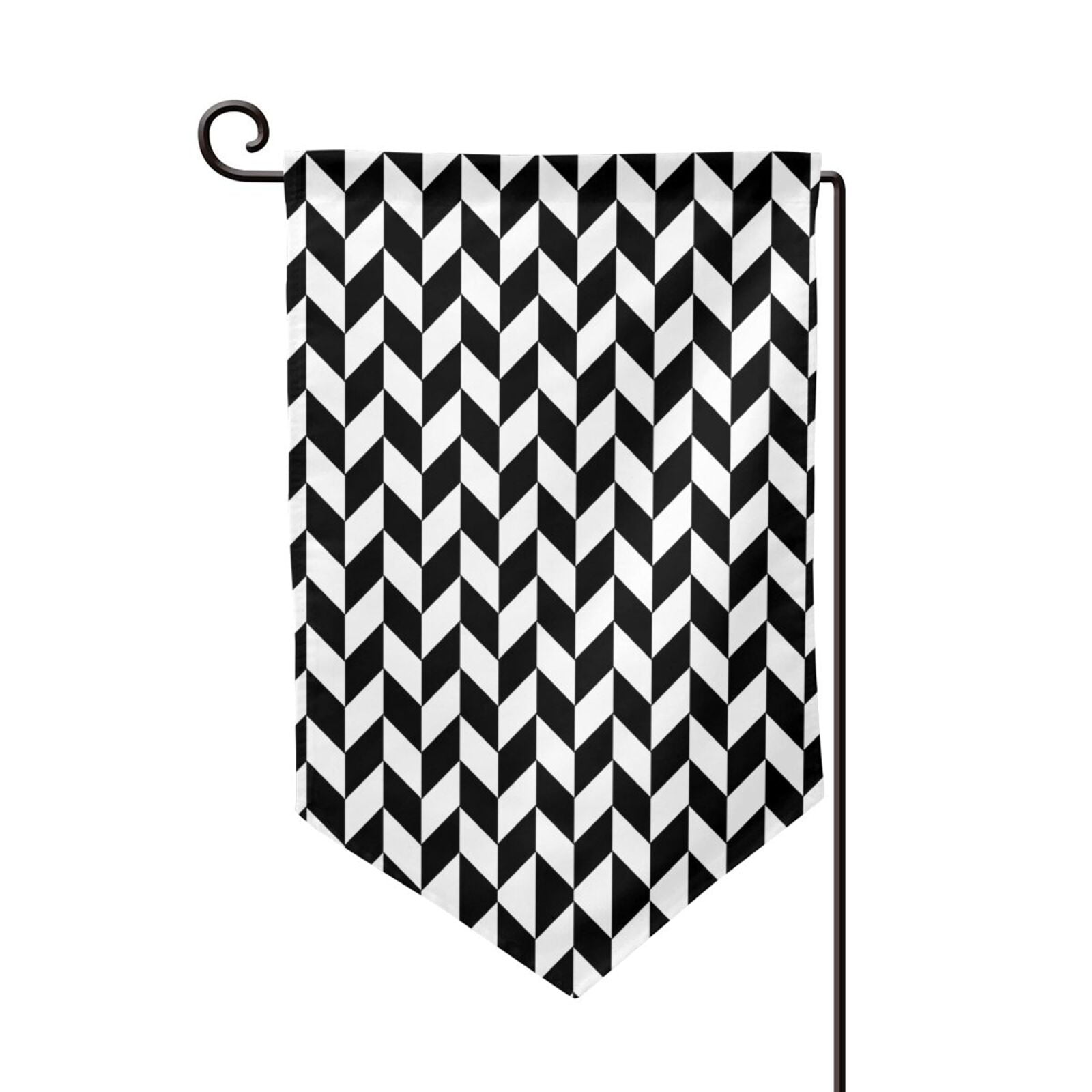 Black White Lattice Print Garden Flag Double Sided Small Flag Yard Home ...