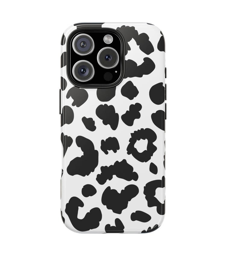 Black & White Leopard & Cheetah Print Phone Case for iPhone 11-17 ...