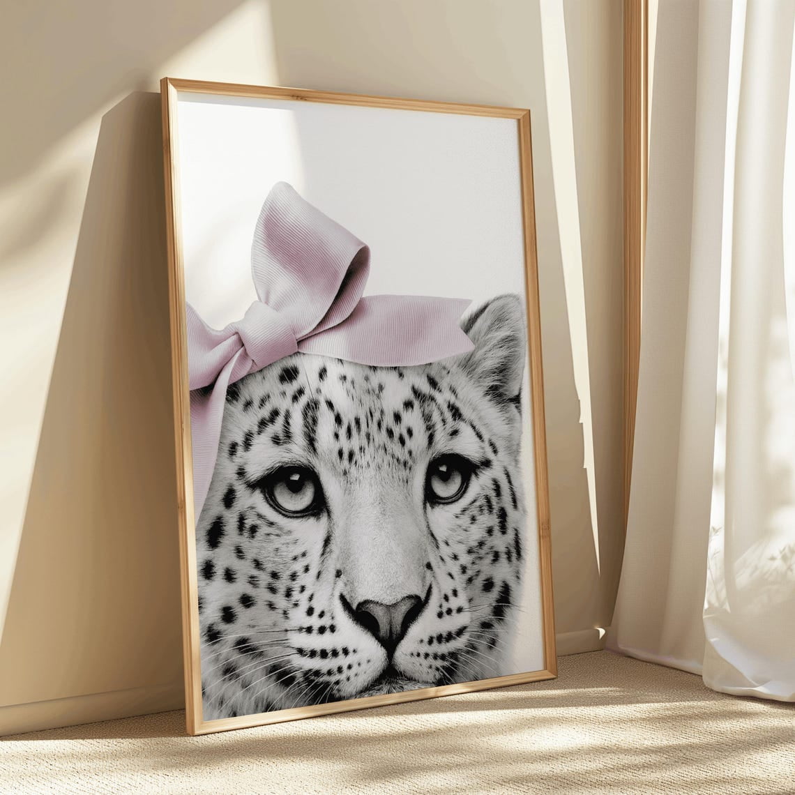 Black And White Leopard Poster Girly Cheetah Wall Art Trendy Apartment ...