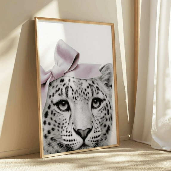 Black And White Leopard Poster Girly Cheetah Wall Art Trendy Apartment ...