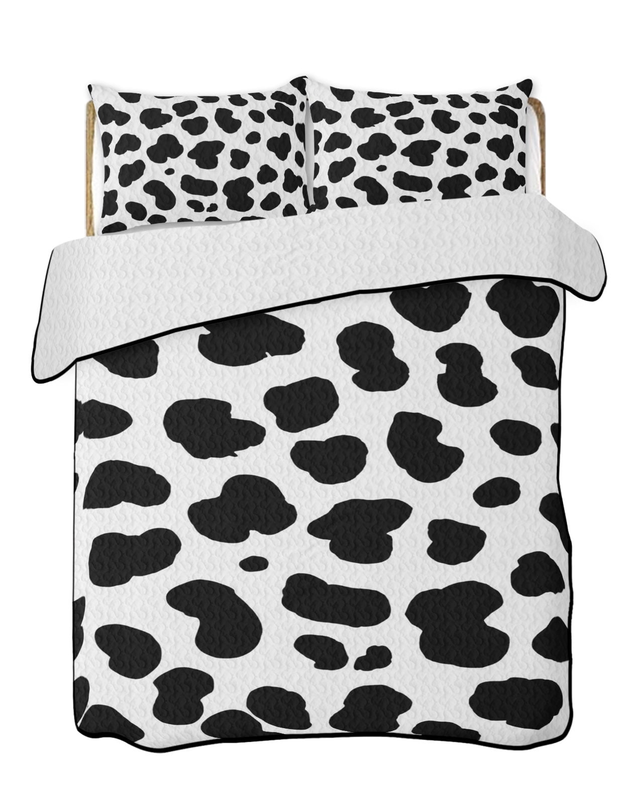 Black White Leopard Quilts Bedding Set King Size Rustic Minimalist ...