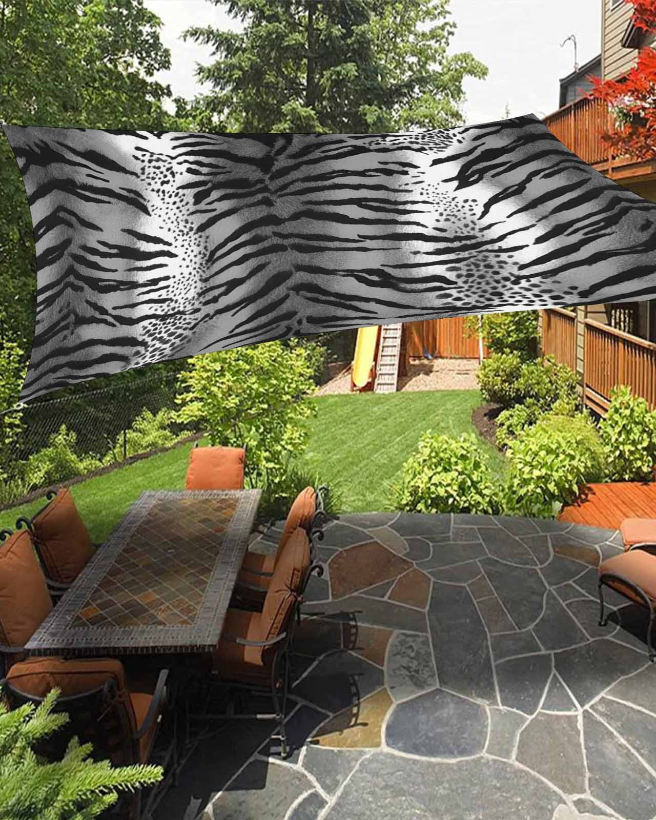 Black And White Leopard Waterproof Sun Shade Sail Abstract Vintage ...