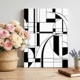 Black White Linear Grid Canvas Wall Art for Living Room, Modern ...