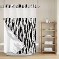 Black White Lines No Hook Shower Curtain with Snap in Liner, Modern ...