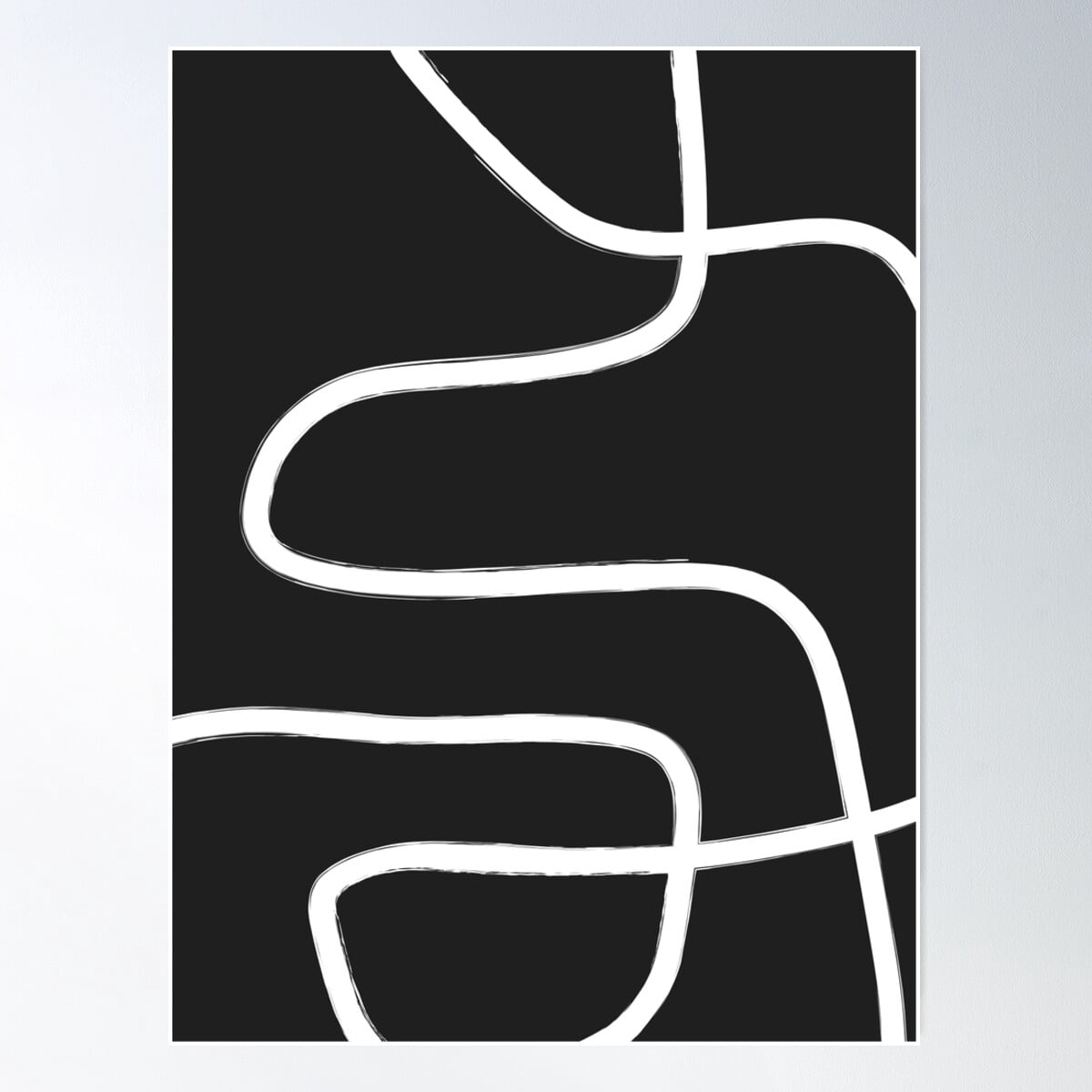 Black & White Lines Poster Wall Art, Modern Wall Decor For Living Room ...