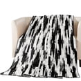 Black White Lines Quilted Comforters Cooling Blanket Queen Size, Modern ...
