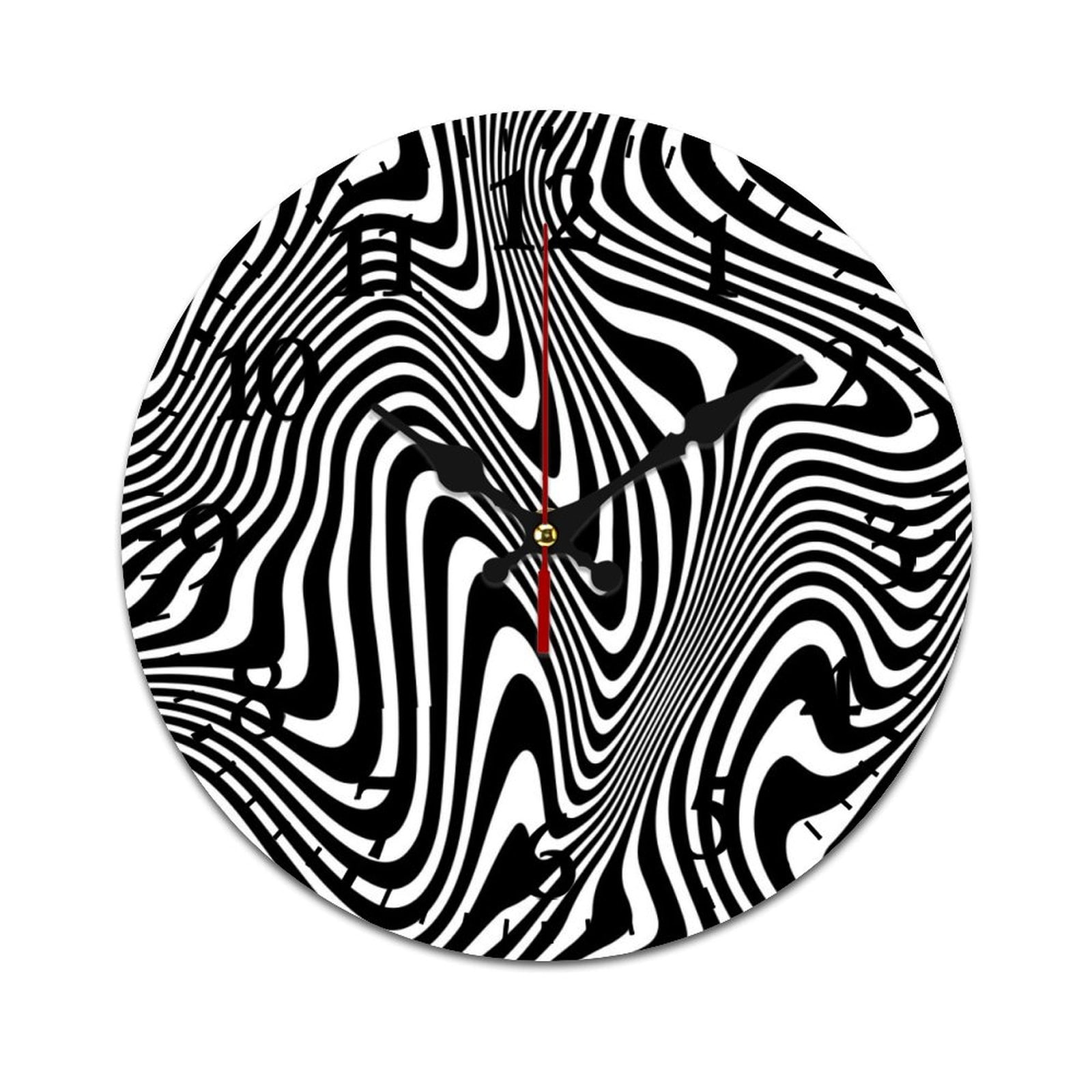 Black White Linework Wall Clock Modern Design Clocks Wall Hanging Home ...