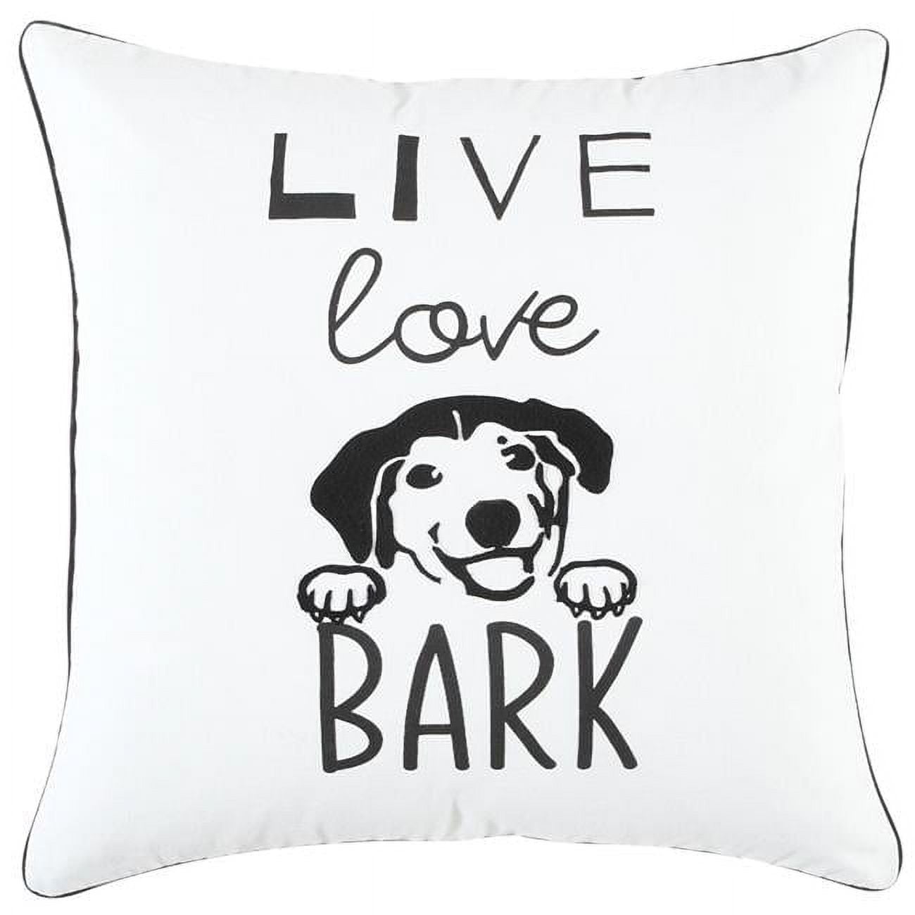 Black & White Live Love Bark Modern Throw Pillow - Walmart.com