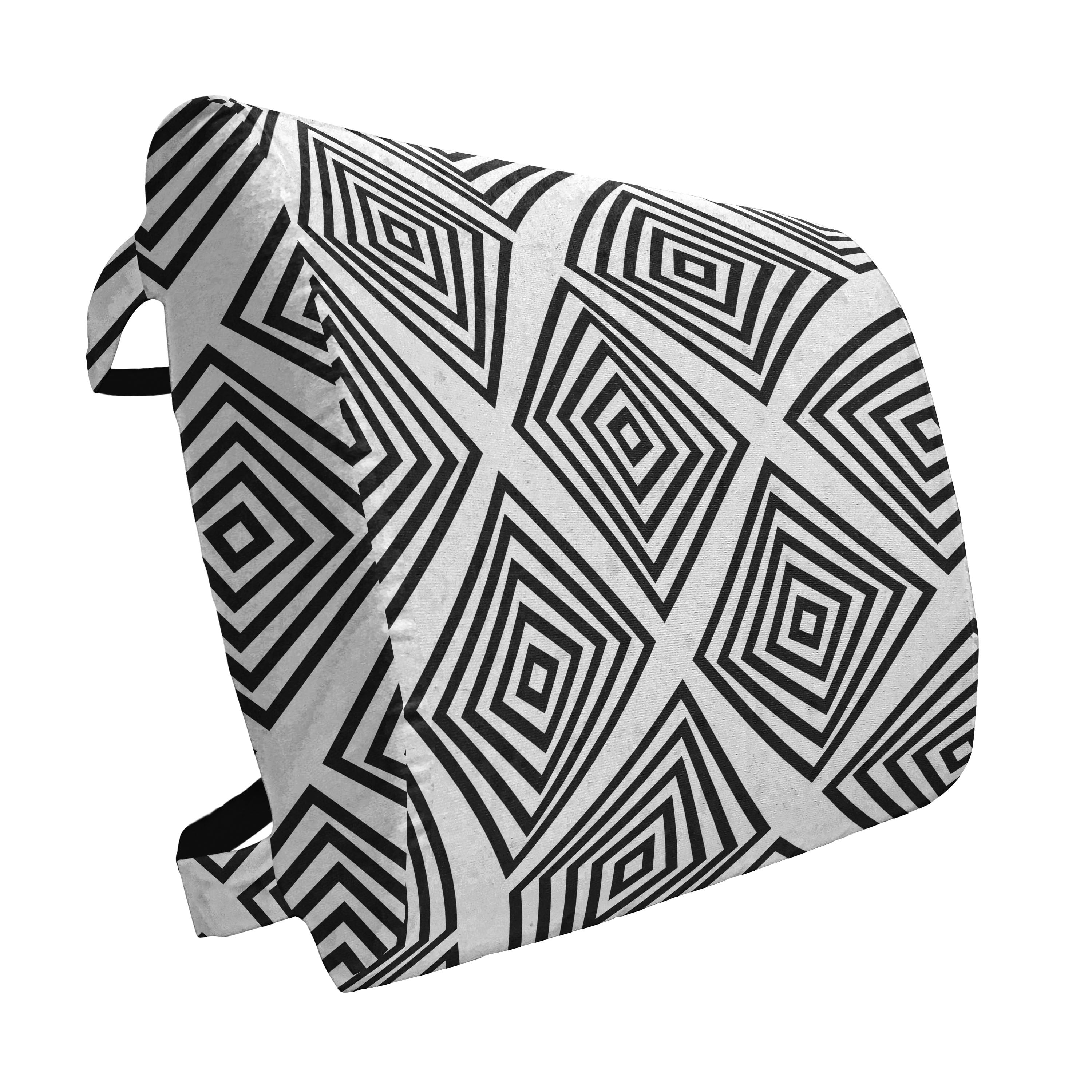 Abstract Lumbar Pillow, Concentric Squares Pattern Contemporary Art on ...