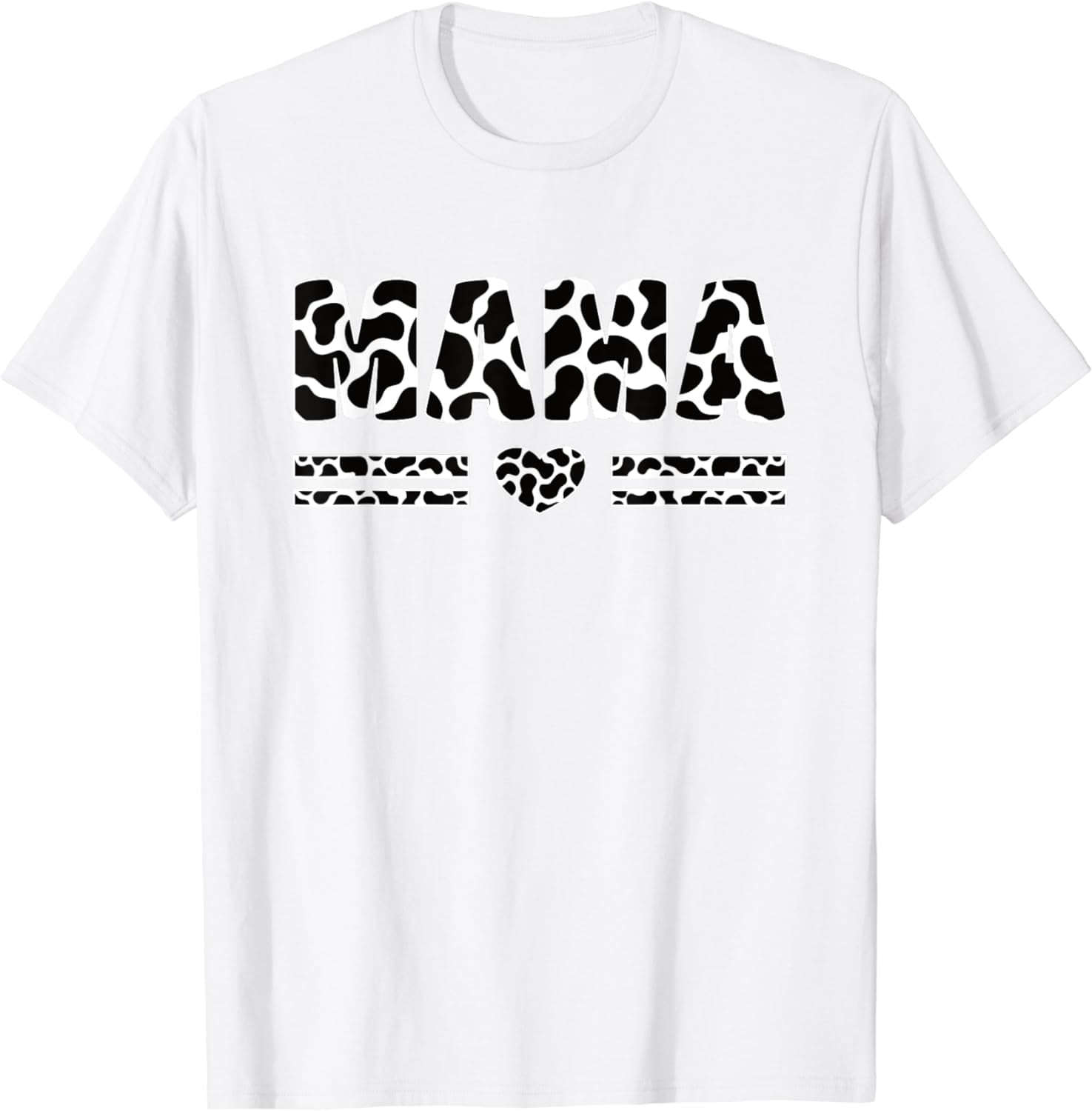 Black White Mama Cow Print Animal Pattern Cowgirl Mom T-Shirt - Walmart.com