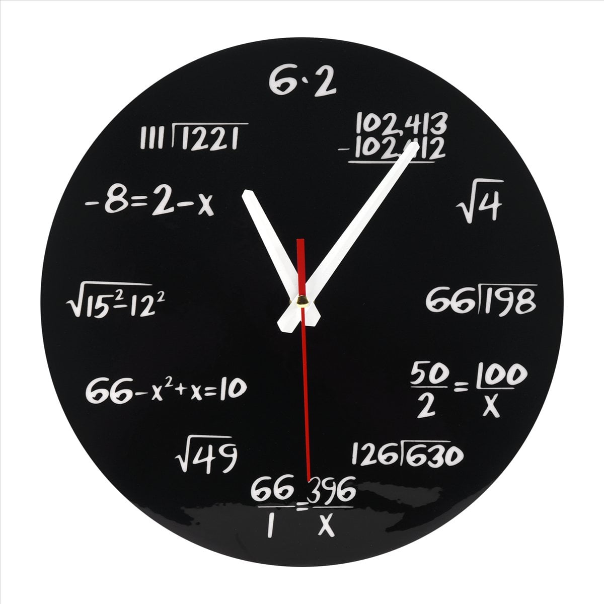 Black White Math Formula Decor Wall Clock, Educational Equation Home ...