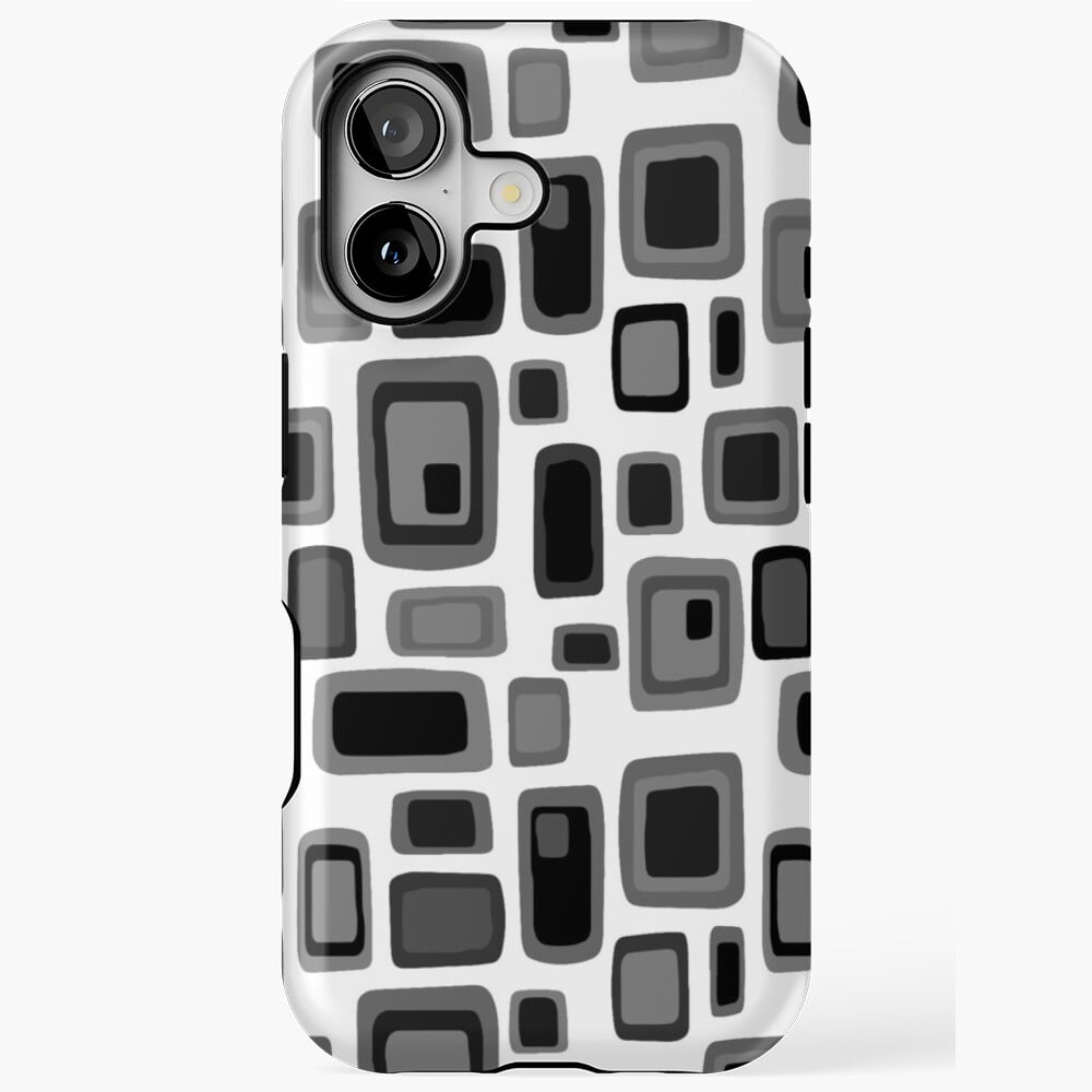 Black White Mid Century Modern Inspired Minimalist Design Phone Case 17 ...