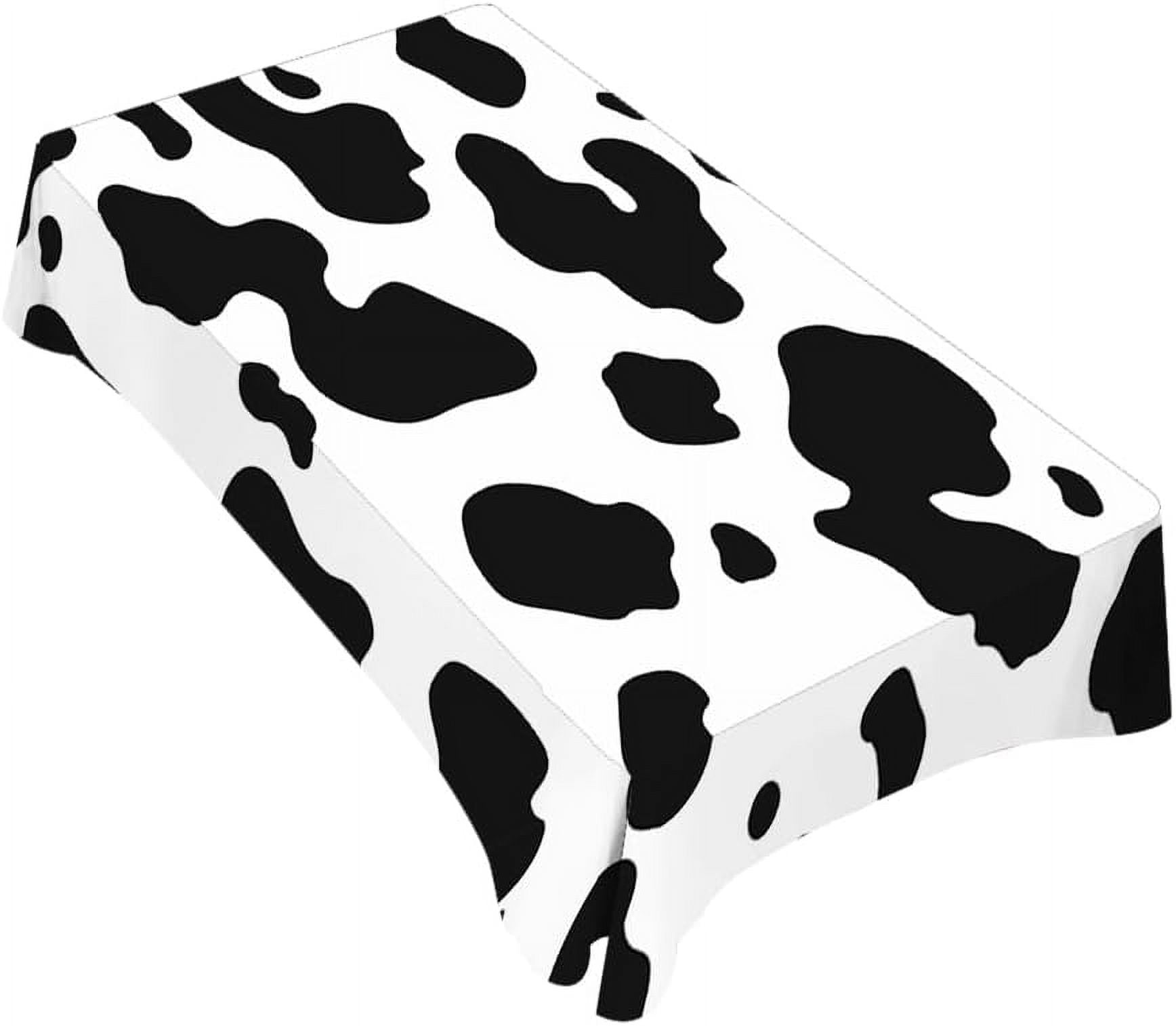 Black White Milk Cow Spots Tablecloth 60x84 Inch Rectangular Animal ...