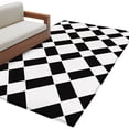 Black White Minimalist Living Room Rug 4x6 Washable Area Rug for ...