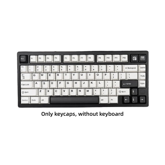 Black & White Minimalist PBT Keycaps, Cherry Profile Custom Keycaps ...