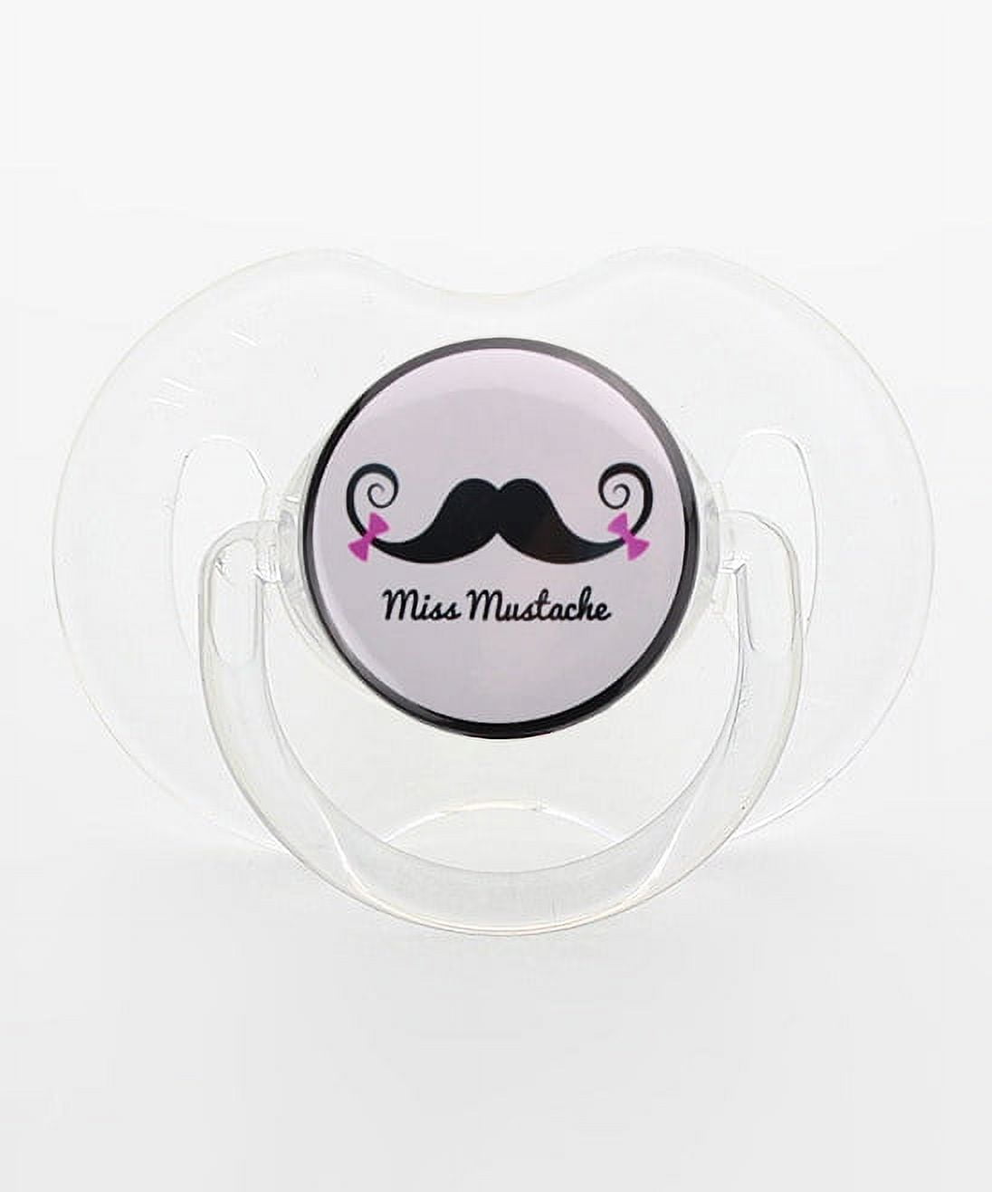 Black & White Miss Mustache Pacifier - Walmart.com
