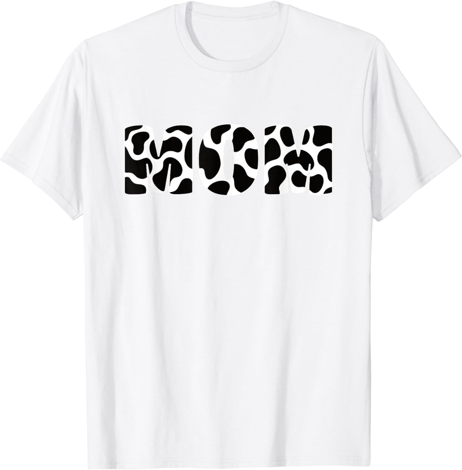Black White Mom Cow Print Animal Pattern T-Shirt - Walmart.com