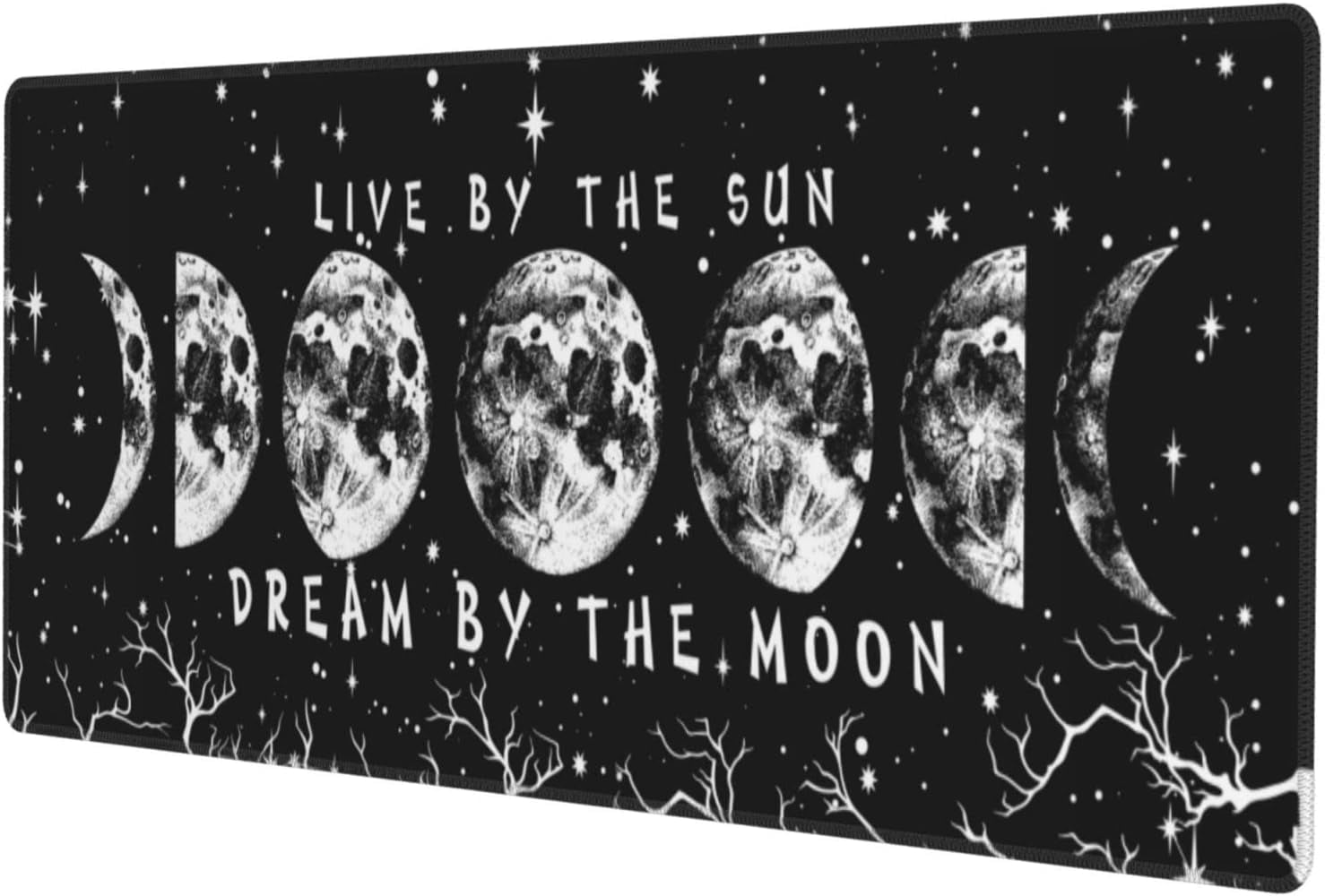 Black and White Moon Gaming Mouse Pad XL, Large Extended Mousepad Desk ...