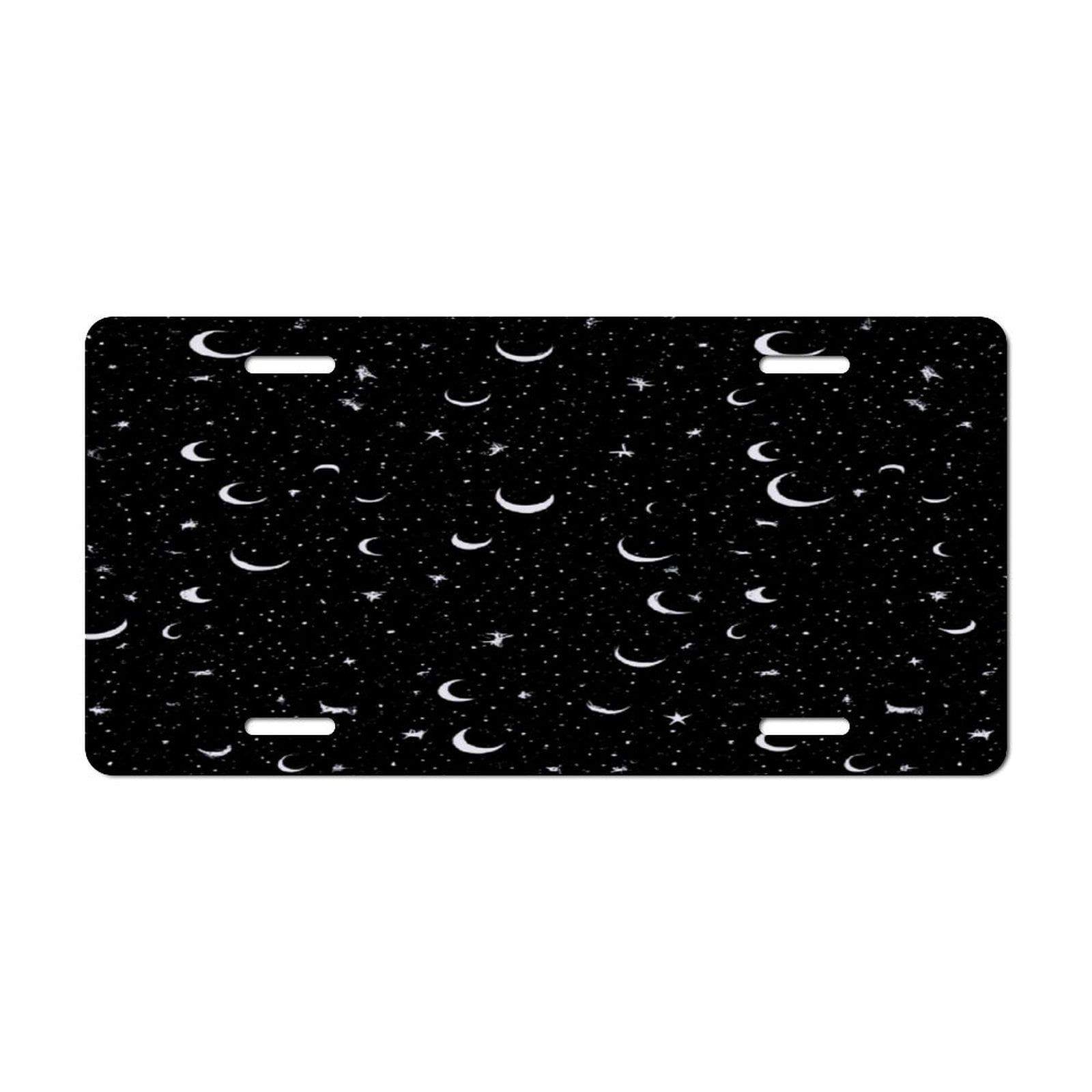 Black And White Moon Pattern Car Decorative Front License Plate,Vanity ...