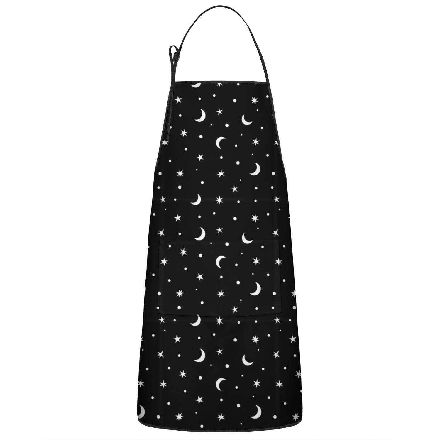 Black White Moon Star Pattern Apron-Garden Aprons for Women with ...