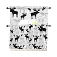 Black White Moose Kitchen Curtains Sets 24 Inch Length with Valance ...